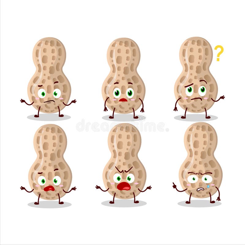 Cartoon Character of Peanut with What Expression Stock Vector ...