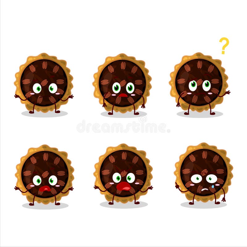 Cartoon Character of Pecan Pie with What Expression Stock Vector ...