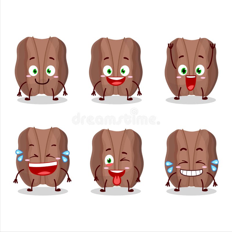 Cartoon Character of Pecans with Smile Expression Stock Vector ...
