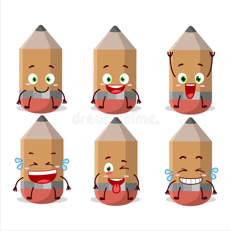 Cartoon Character of Pencil with Smile Expression Stock Vector ...