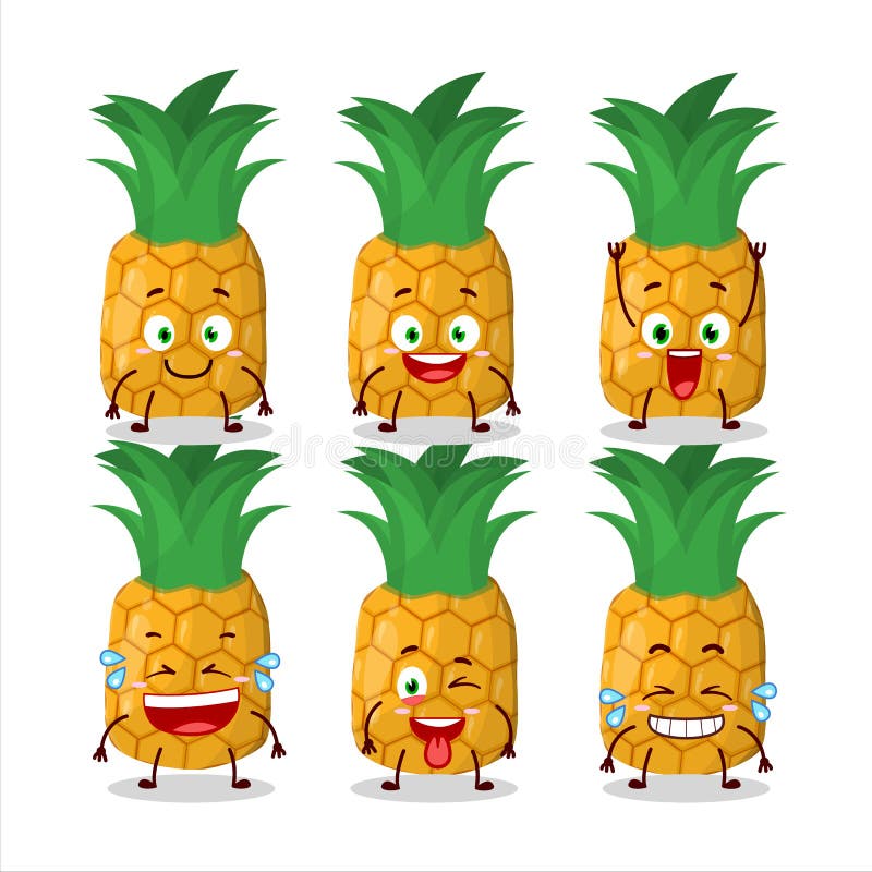 Cartoon Character of Pineapple with Smile Expression Stock Vector ...