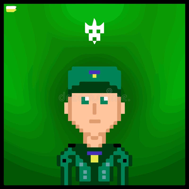 Cartoon Character in Pixel Vector Art Using a Color Filled Background ...