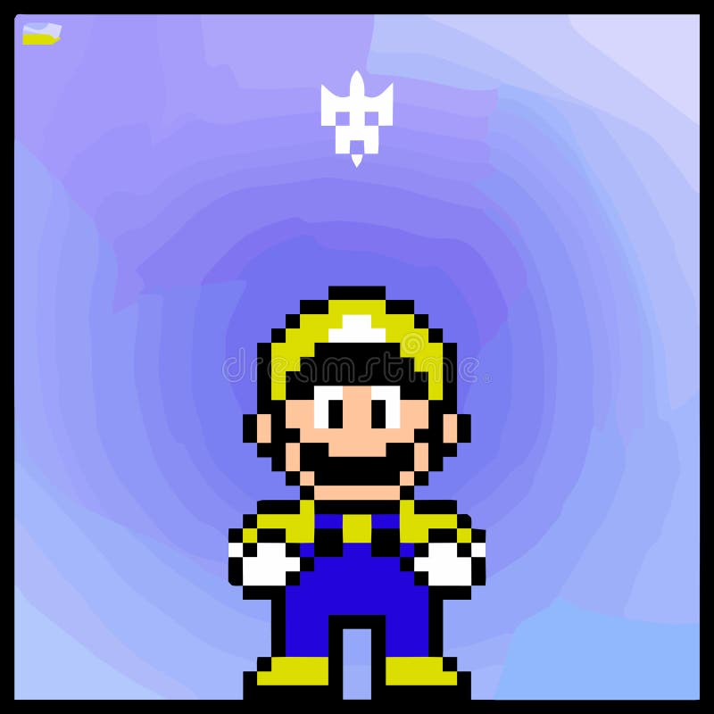 Cartoon Character in Pixel Vector Art Using a Color Filled Background ...