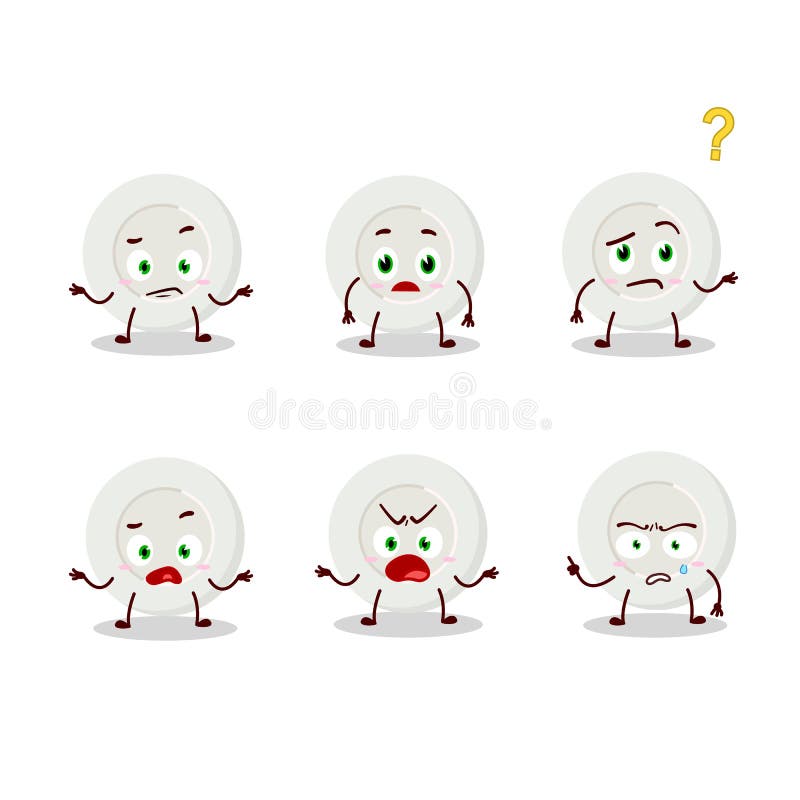 Plate Angry Emoji. Empty Dish Isolated Aggressive Emotion Stock Vector ...