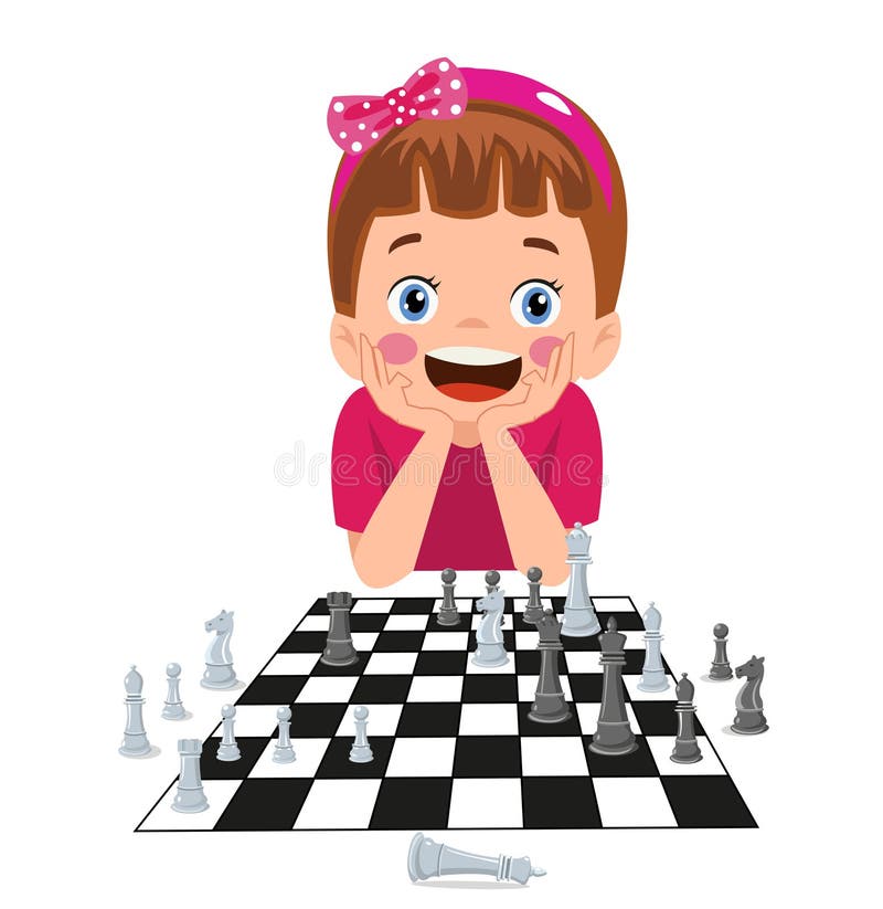 Cartoon Character Playing Chess Game Stock Illustration - Illustration ...