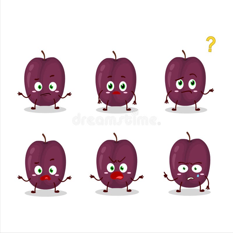 Afraid Plum Mascot Cartoon Style Stock Vector - Illustration of frozen ...