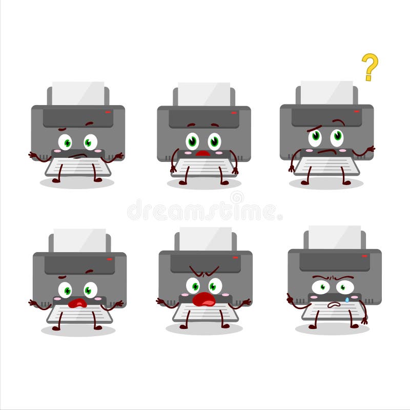 Cartoon Character of Printer with What Expression Stock Vector ...