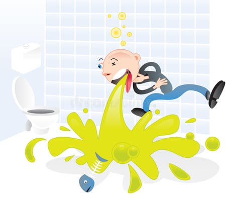 Cartoon Character Projectile Vomiting Stock Vector - Illustration of ...