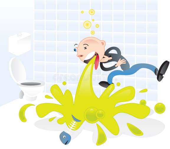 Cartoon Character Projectile Vomiting Stock Vector - Illustration of ...