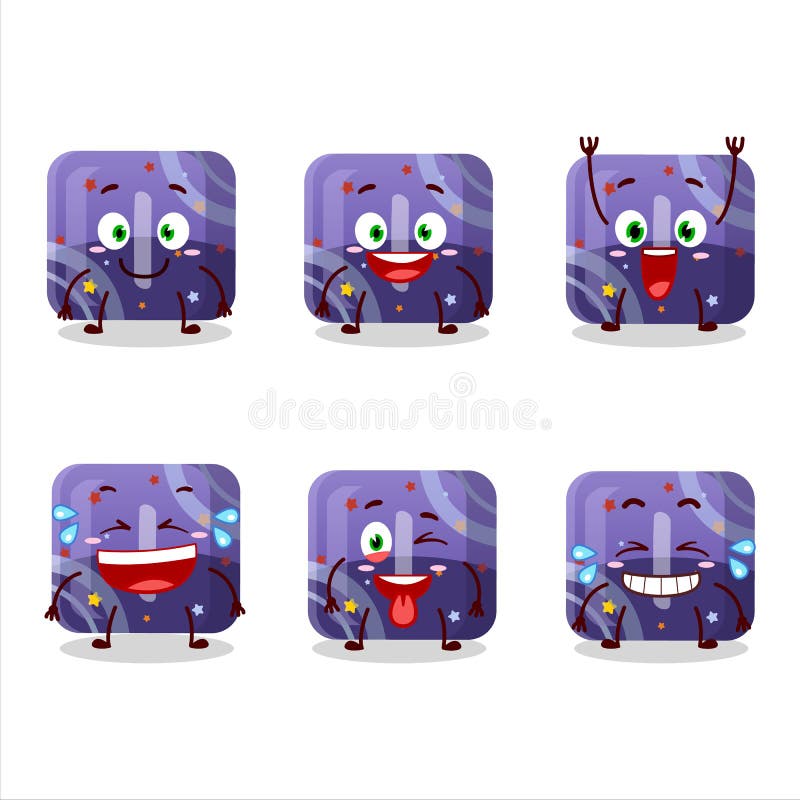 Cartoon Character of Purple Gummy Candy I with Smile Expression Stock ...