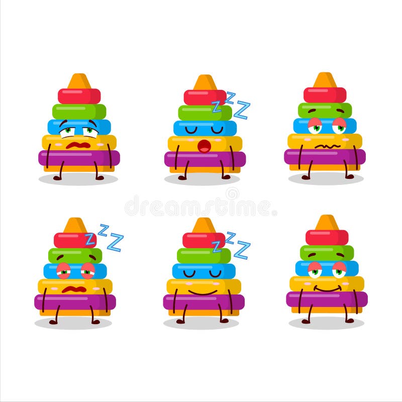 Pyramid Block Toys Cartoon Character with Various Angry Expressions ...