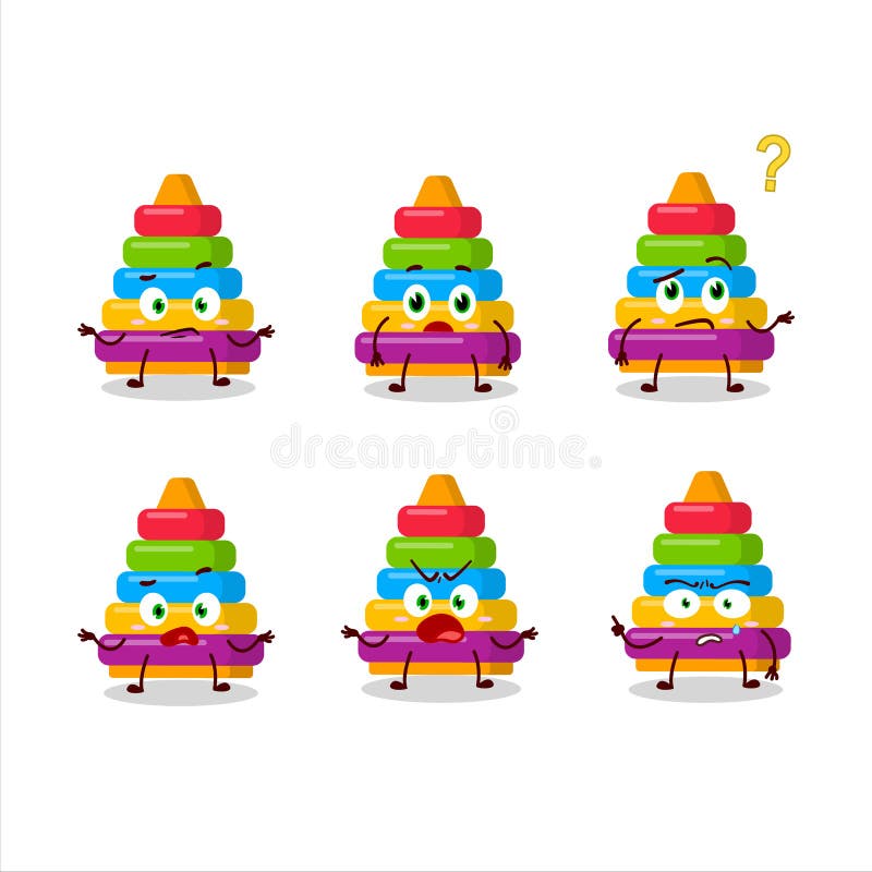 Pyramid Block Toys Cartoon Character with Various Angry Expressions ...