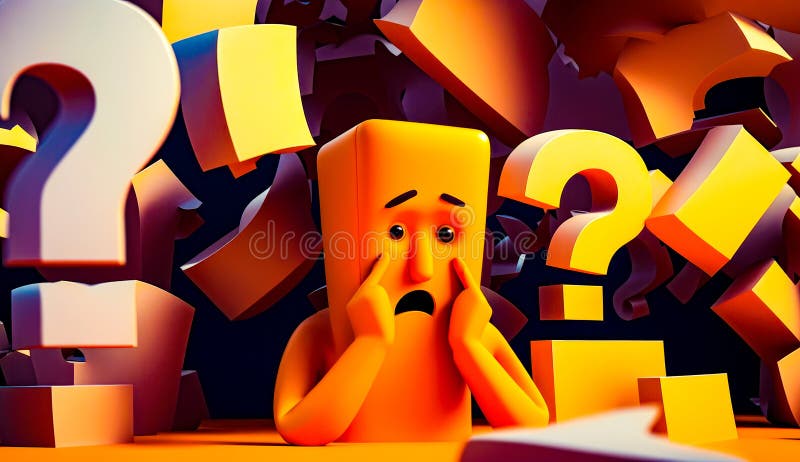Cartoon Character with Question Mark in Front of Pile of Question Marks ... Cartoon Character with Question Mark in Front of Pile of Question Marks ...