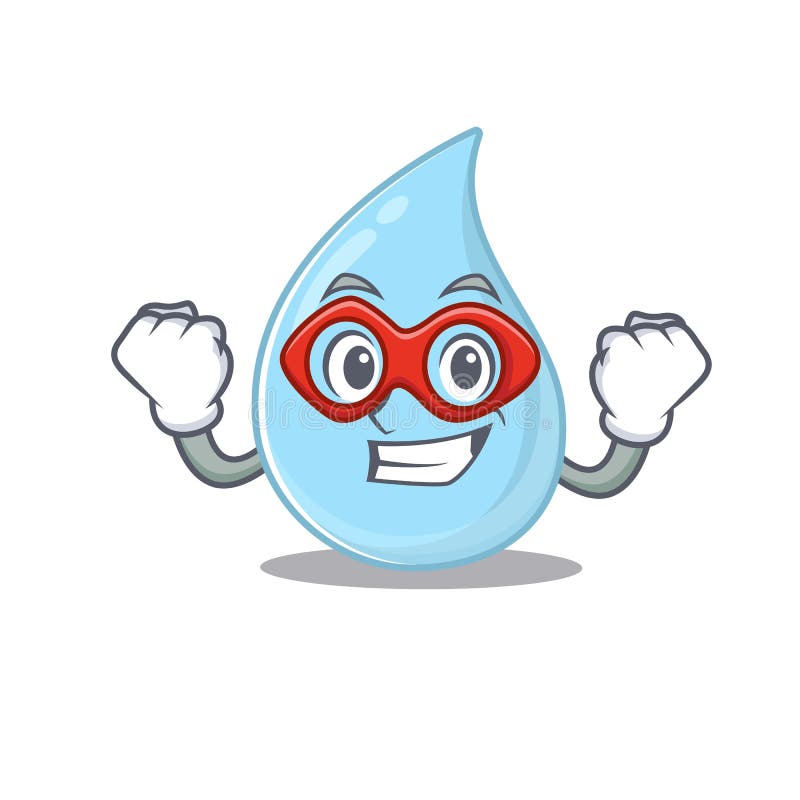 A Cartoon Character of Raindrop Performed As a Super Hero Stock Vector ...