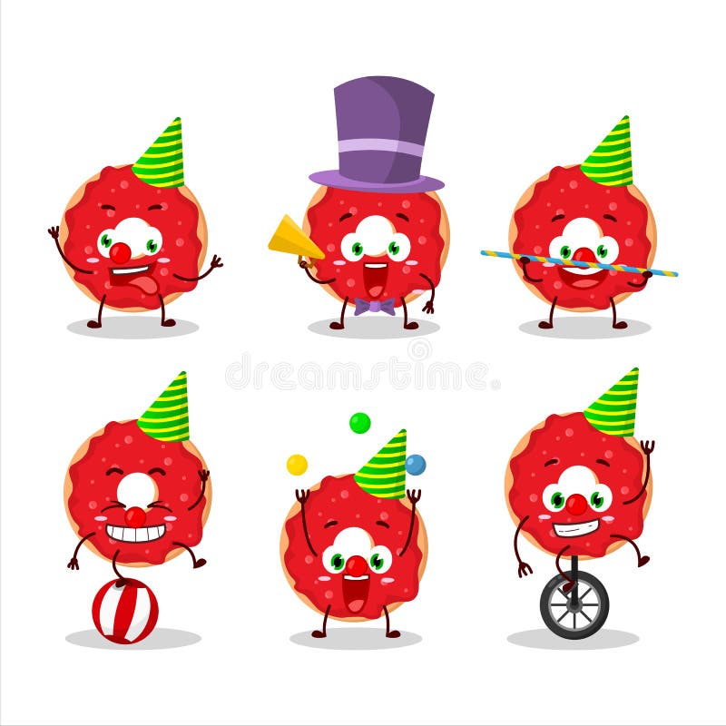 Raspberry Donut Cartoon Character with Sad Expression Stock ...