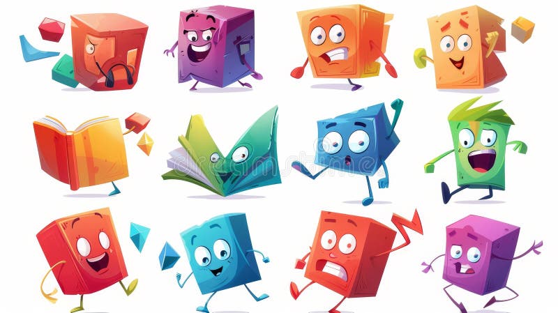A Cartoon Character with a Rectangular Parallelepiped or Cuboid Shape ...