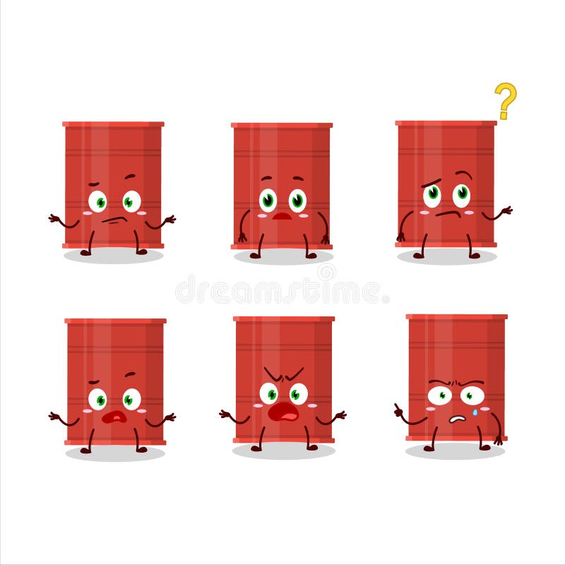 Cartoon Character of Red Barrel with What Expression Stock Vector ...