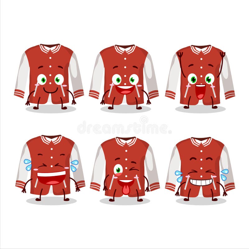 Cartoon Character of Red Baseball Jacket with Smile Expression Stock ...