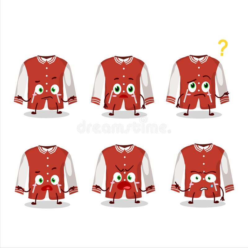 Cartoon Character of Red Baseball Jacket with What Expression Stock ...