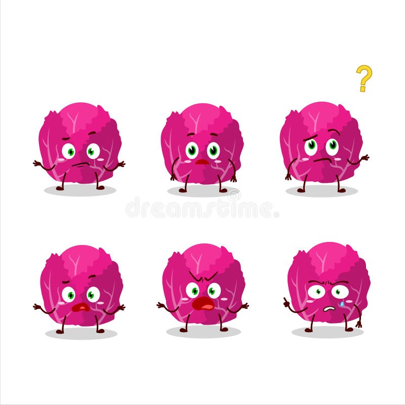 Cartoon Character of Red Cabbage with What Expression Stock Vector ...