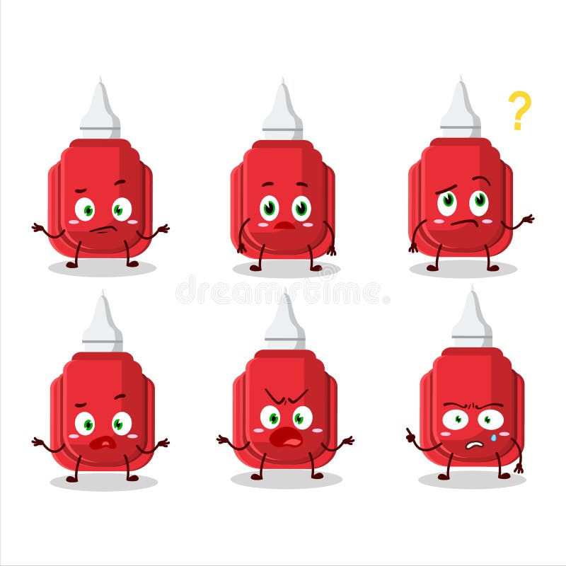 Cartoon Character of Red Correction Pen with What Expression Stock ...
