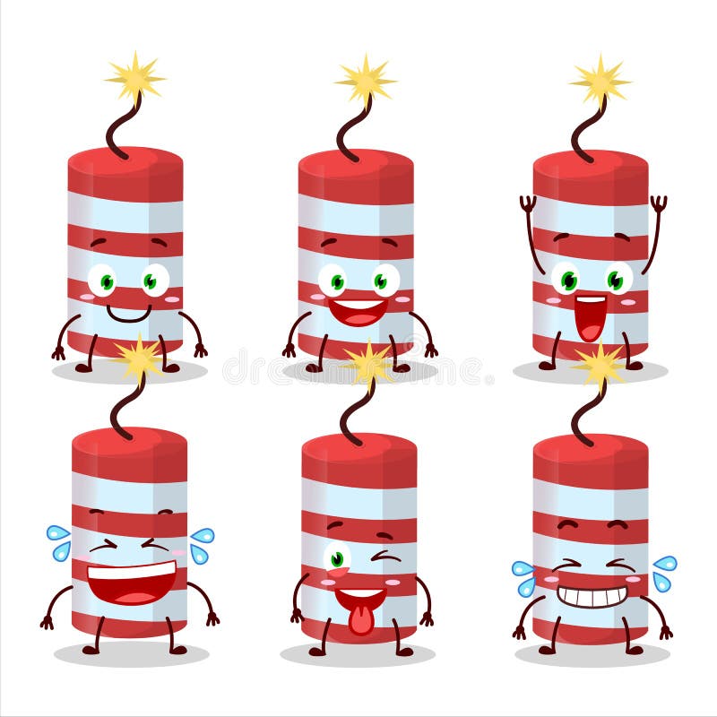 Cartoon Character of Red Firecracker with Smile Expression Stock Vector ...