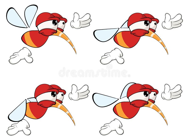 Cartoon Character Red Fly Insect Stock Vector - Illustration of nose ...