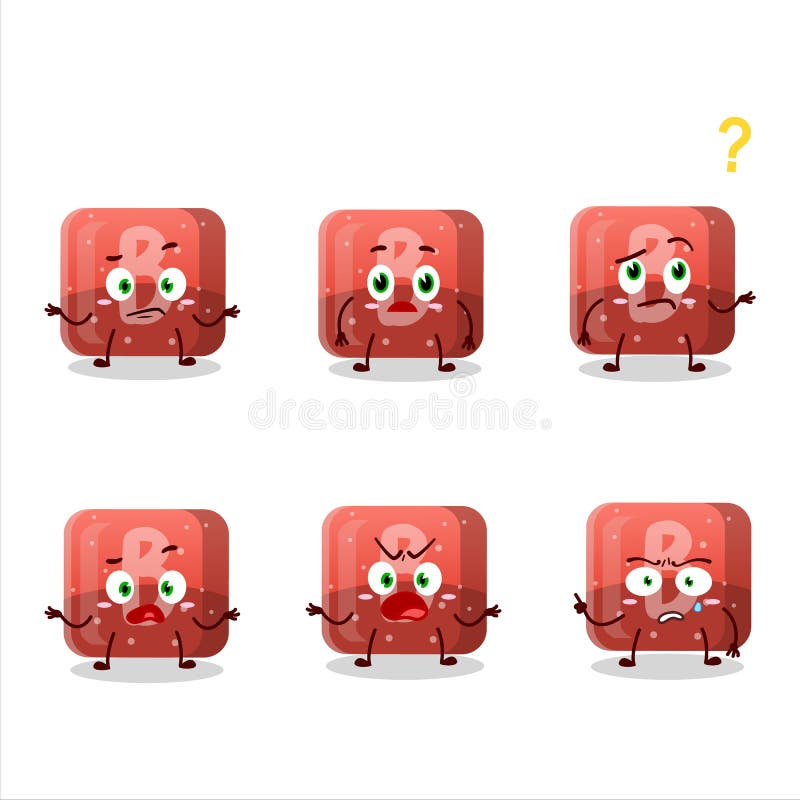Cartoon Character of Red Gummy Candy B with What Expression Stock ...