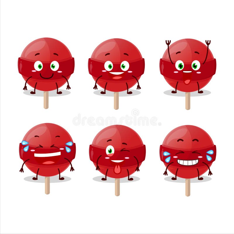 Cartoon Character of Red Lolipop with Smile Expression Stock Vector ...