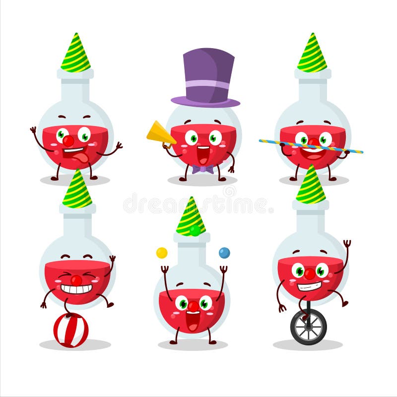 Cartoon Character of Red Potion with Various Circus Shows Stock Vector ...
