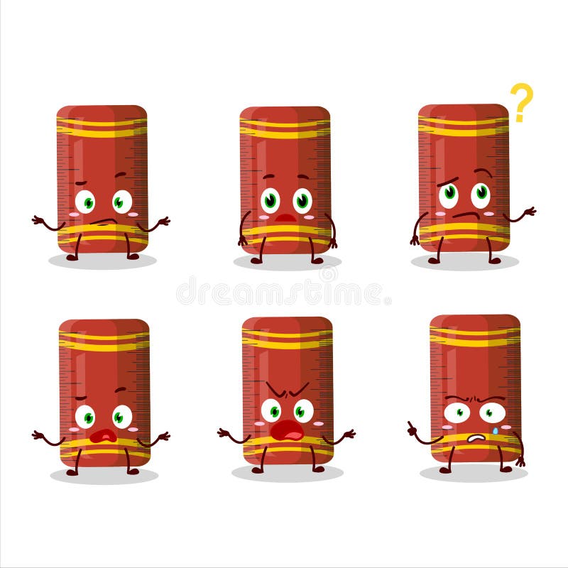 Cartoon Character of Red Ruler with What Expression Stock Vector ...