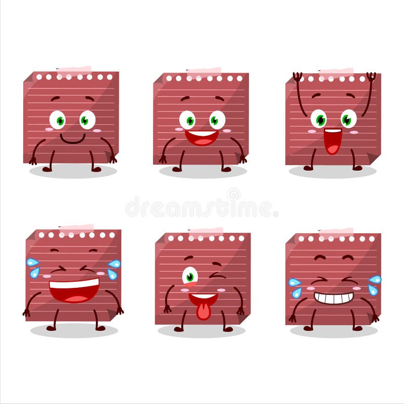 Cartoon Character of Red Sticky Note with Smile Expression Stock Vector ...