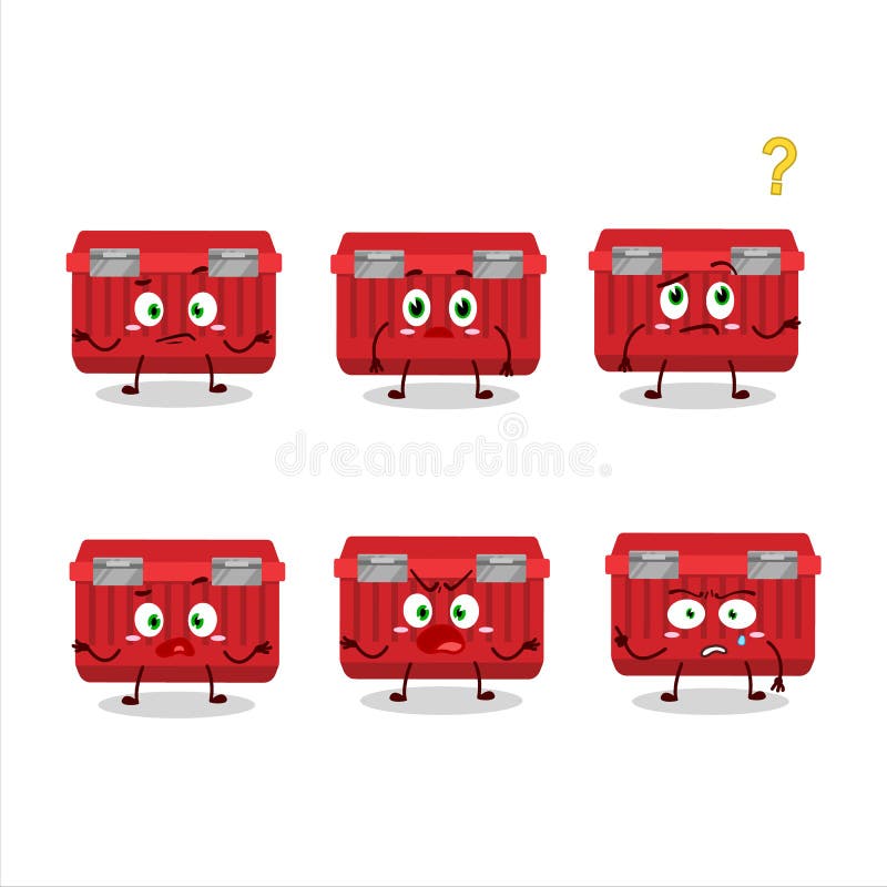 Cartoon Character of Red Toolbox with What Expression Stock Vector ...
