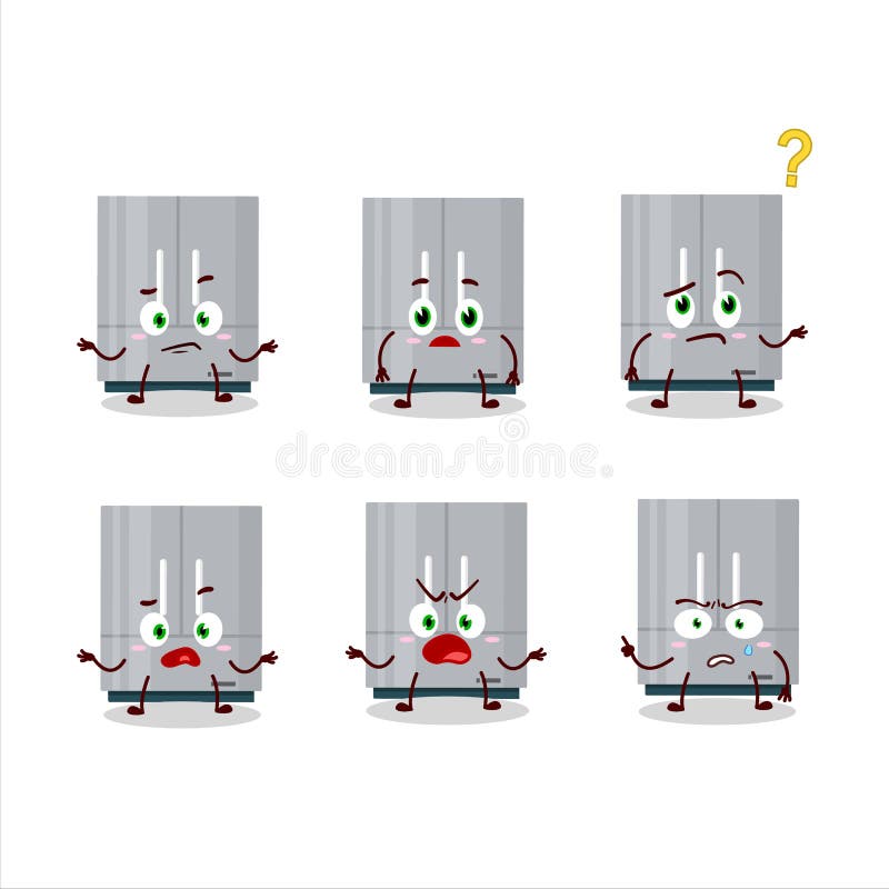 Angry Refrigerator in the a Cartoon Shape Stock Vector - Illustration ...