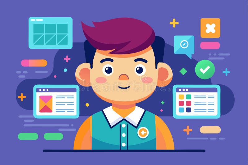 A Cartoon Character Represents a User Interface Designer Surrounded by ...