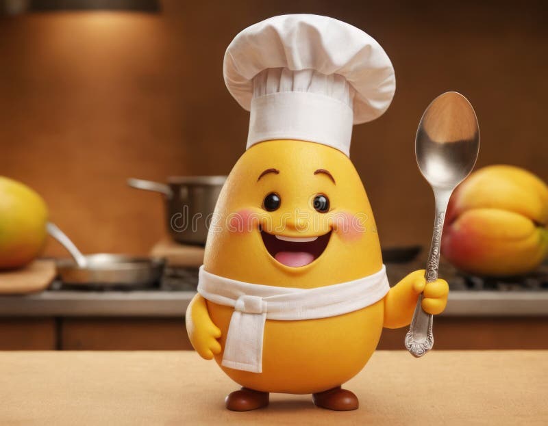 Chef, Mango, Cartoon, Character, Stock Illustration - Illustration of ...