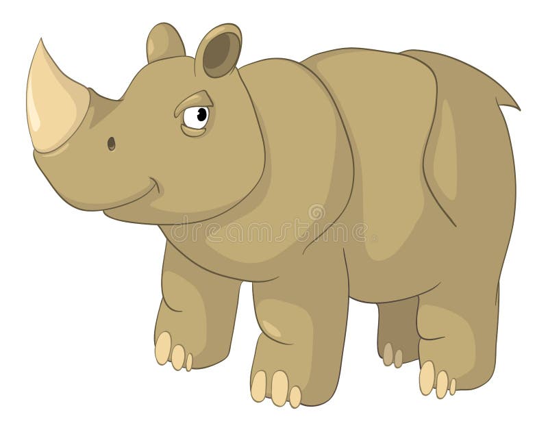 Cartoon Character Rhino stock vector. Illustration of caricature - 21195134