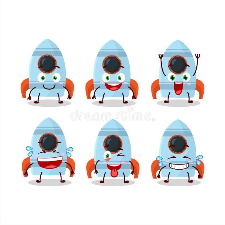 Cartoon Character of Rocket Toy with Smile Expression Stock Vector ...