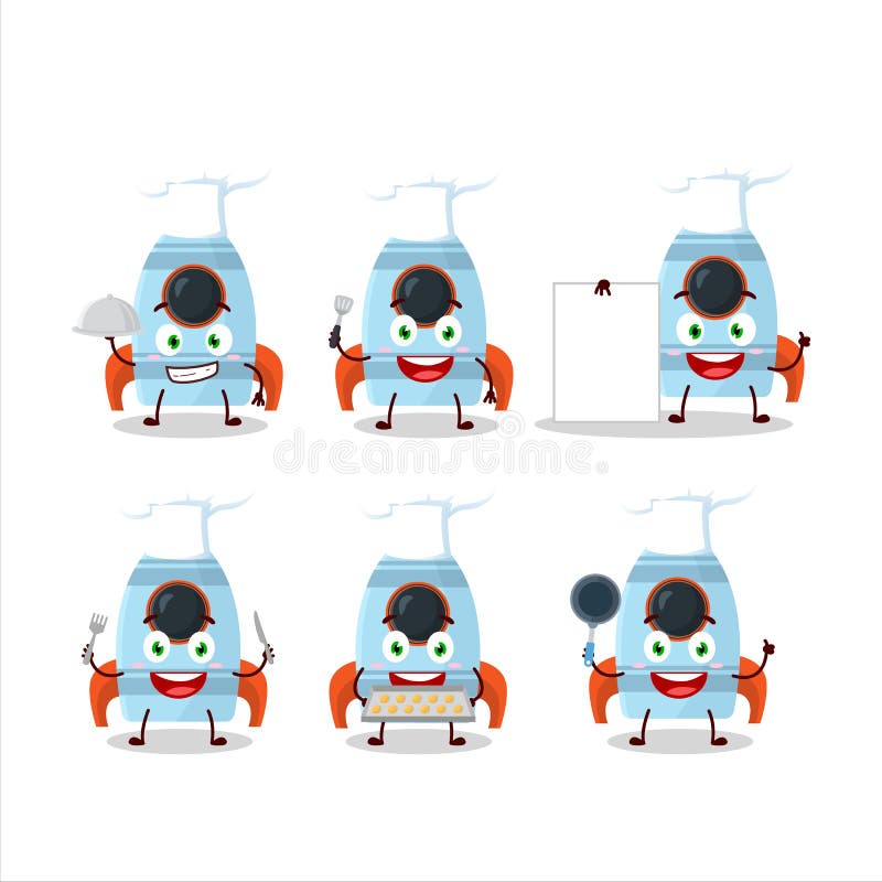 Cartoon Character of Rocket Toy with Various Chef Emoticons Stock ...