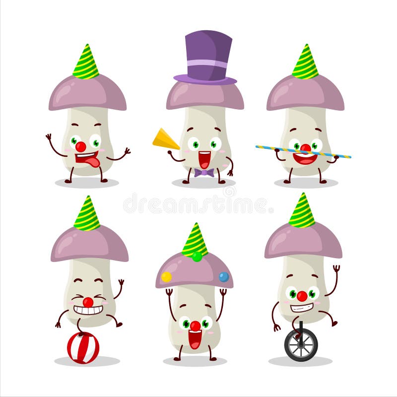 Cartoon Character of Rough Mushroom with Various Circus Shows Stock ...