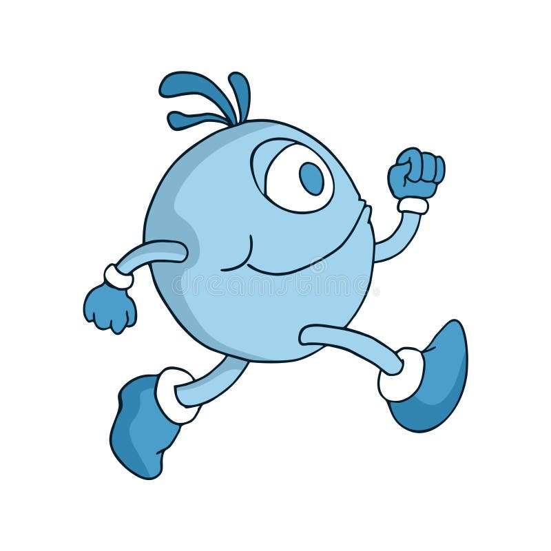 Cartoon character running stock vector. Illustration of jumping - 153501297