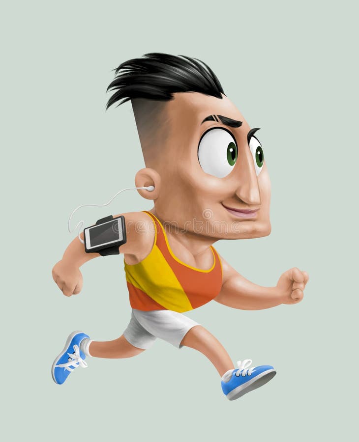 Cartoon character running stock illustration. Illustration of body ...