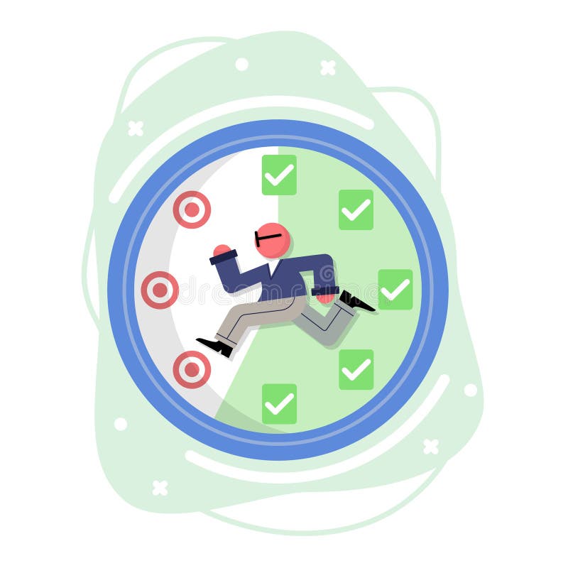 Male Managing Schedule and Work Time. Time Management Stock Vector ...