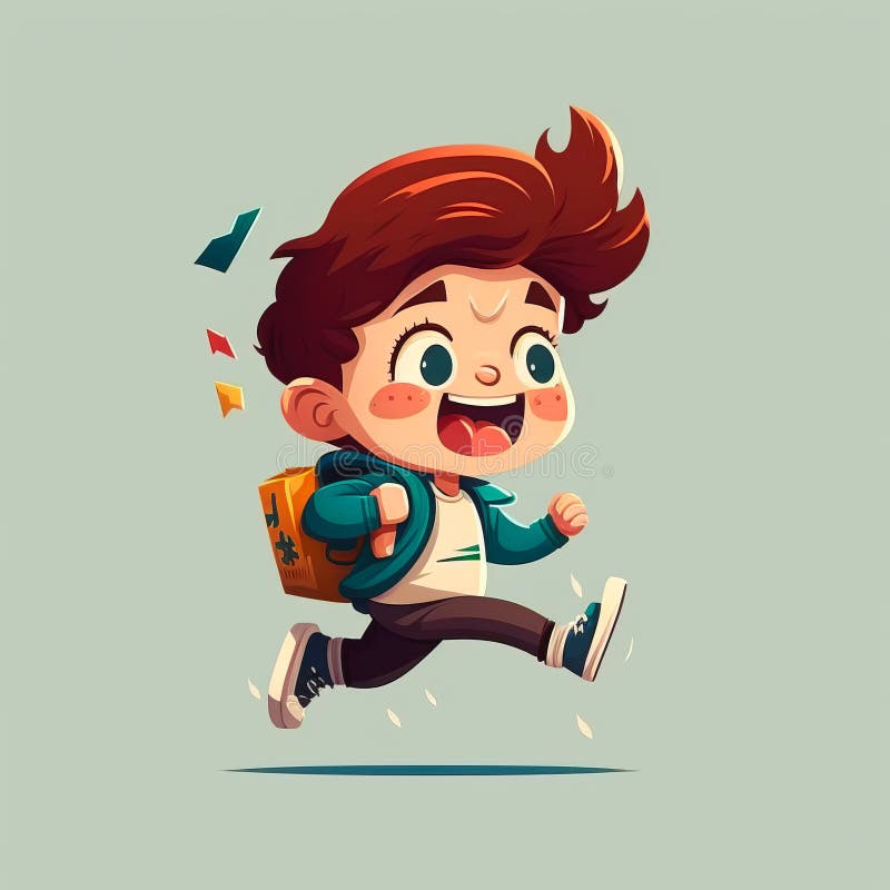Boys Running Backpack Cartoon Stock Illustrations – 57 Boys Running ...