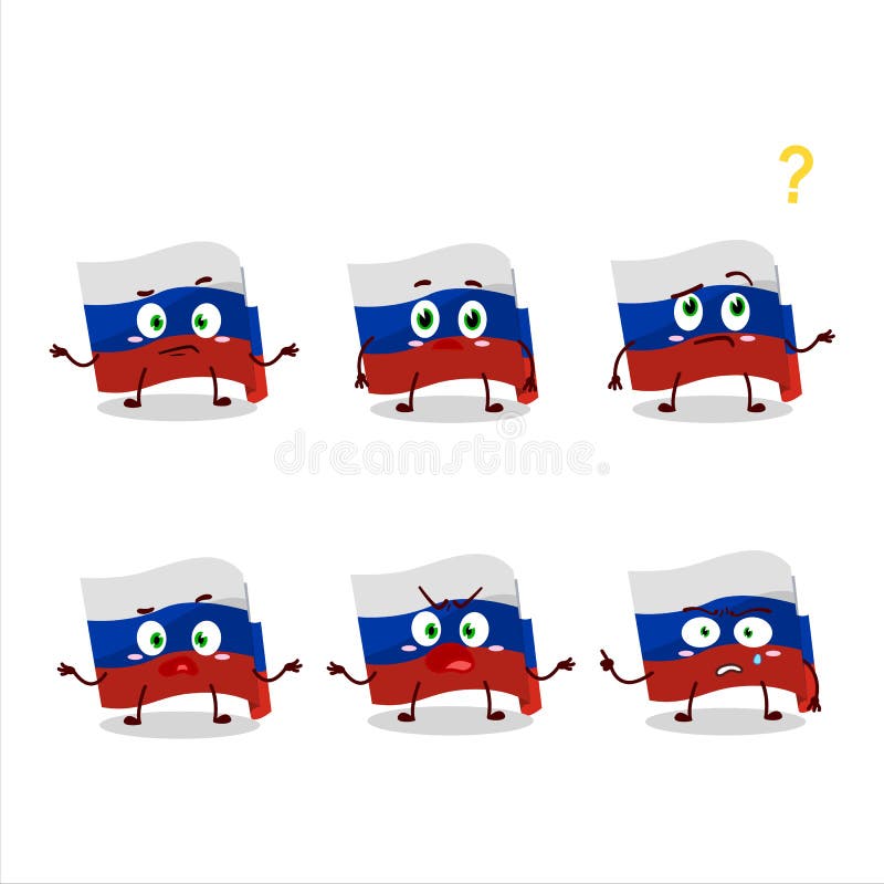 Cartoon Character of Russia Flag with What Expression Stock ...