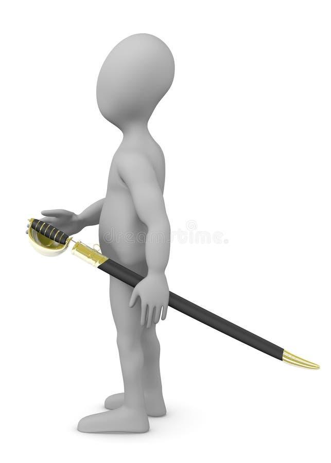 Cartoon Character with Sabre2 Stock Illustration - Illustration of ...
