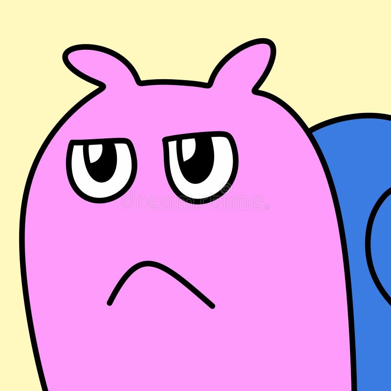 A Cartoon Character with a Sad Expression Stock Illustration ...