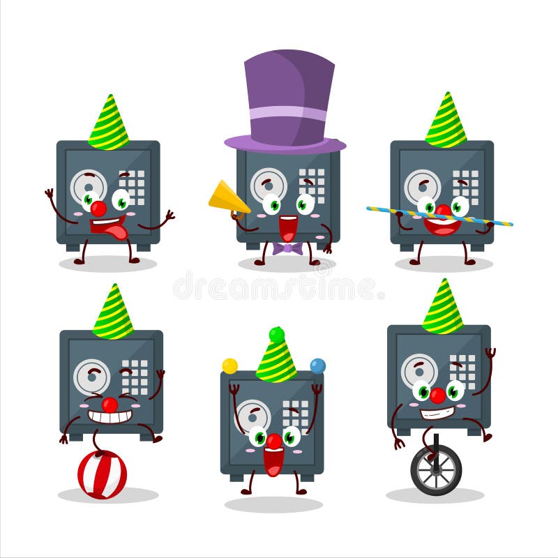 Cartoon Character of Safe Deposit Box with Various Circus Shows Stock ...
