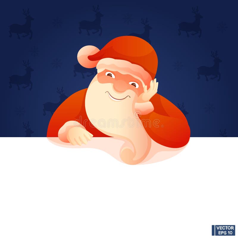 Cartoon Character Santa Claus Smiling. Frame for Text Stock Vector ...