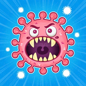 Cartoon Character of Scary Virus Coloring Vector Stock Vector ...